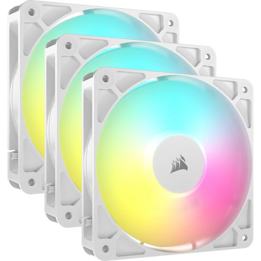 Corsair RS120 ARGB 120mm PWM Fans - Triple Pack - White: 72.8 CFM, 210